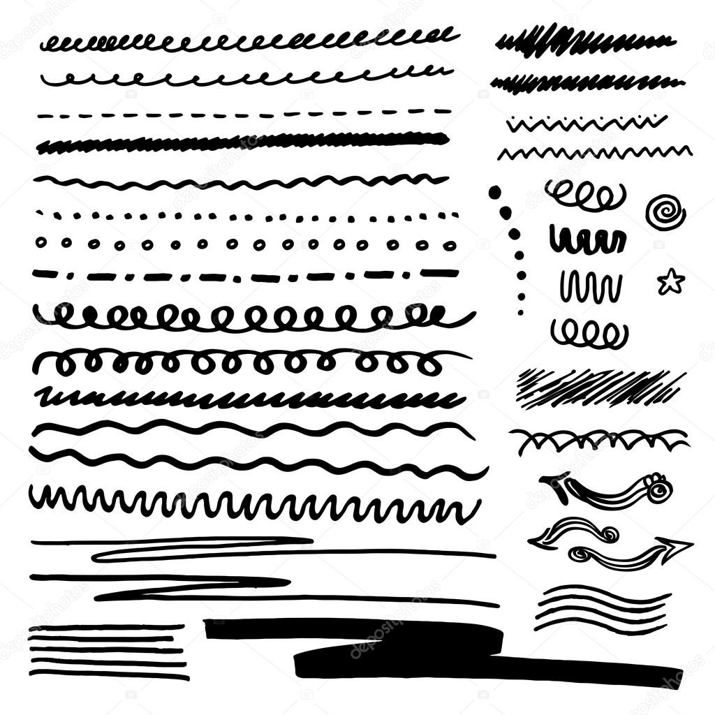 Black highlight stripes, banners drawn with markers. Stylish highlight ...