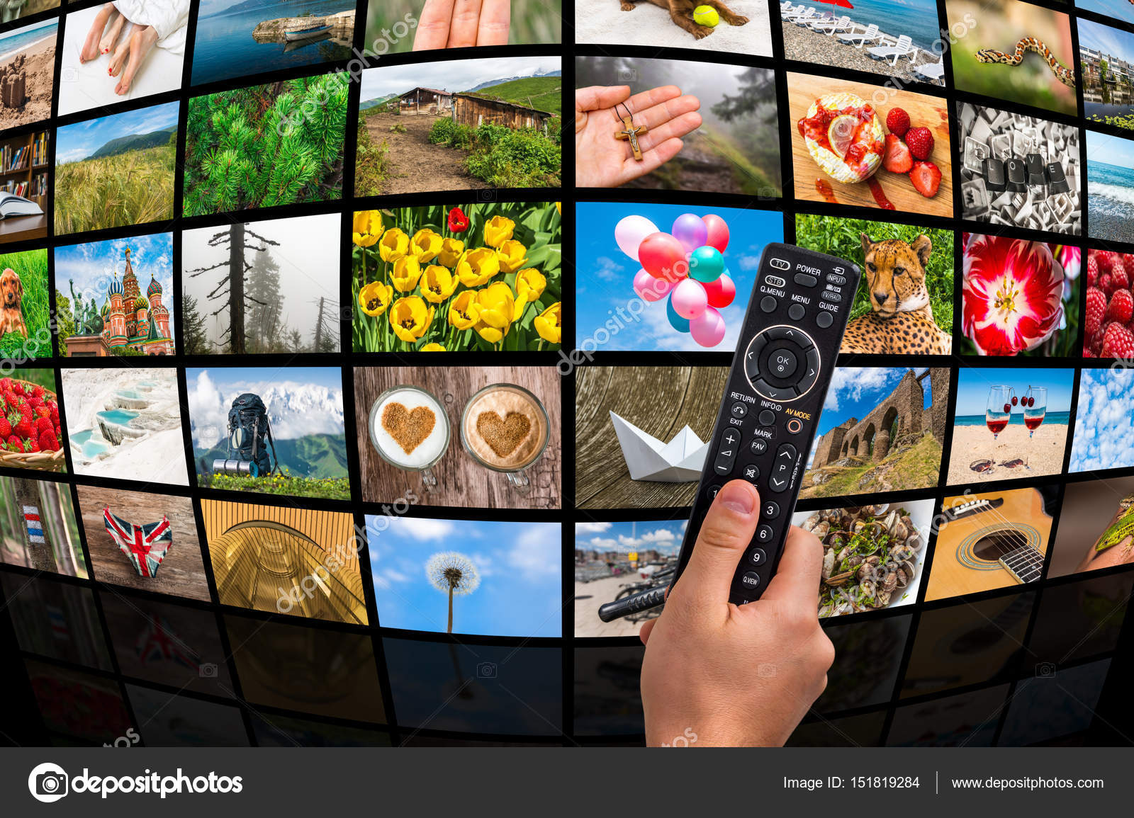 Big multimedia broadcast video wall with remote control — Stock Photo ...
