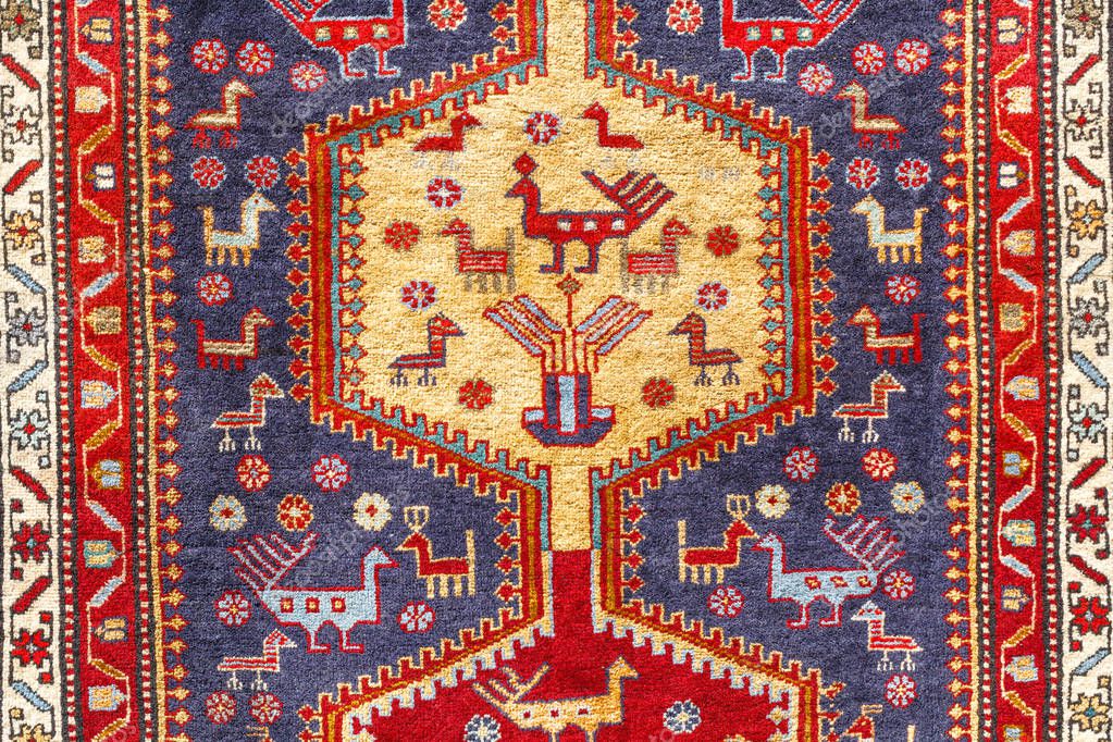 The traditional patterns on Georgian rug — Stock Photo ...