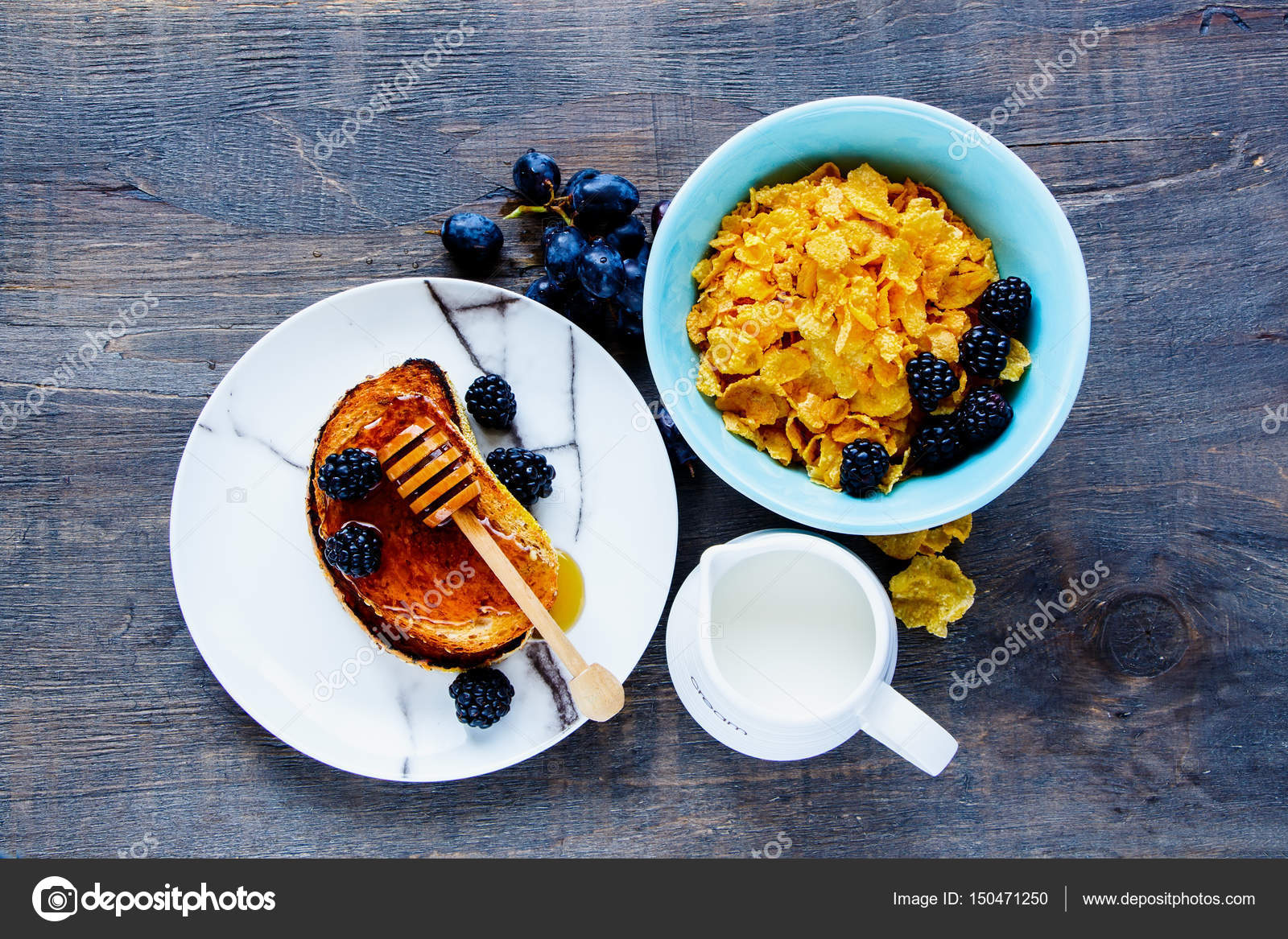 Breakfast theme table Stock Photo by ©yuliyagontar 150471250