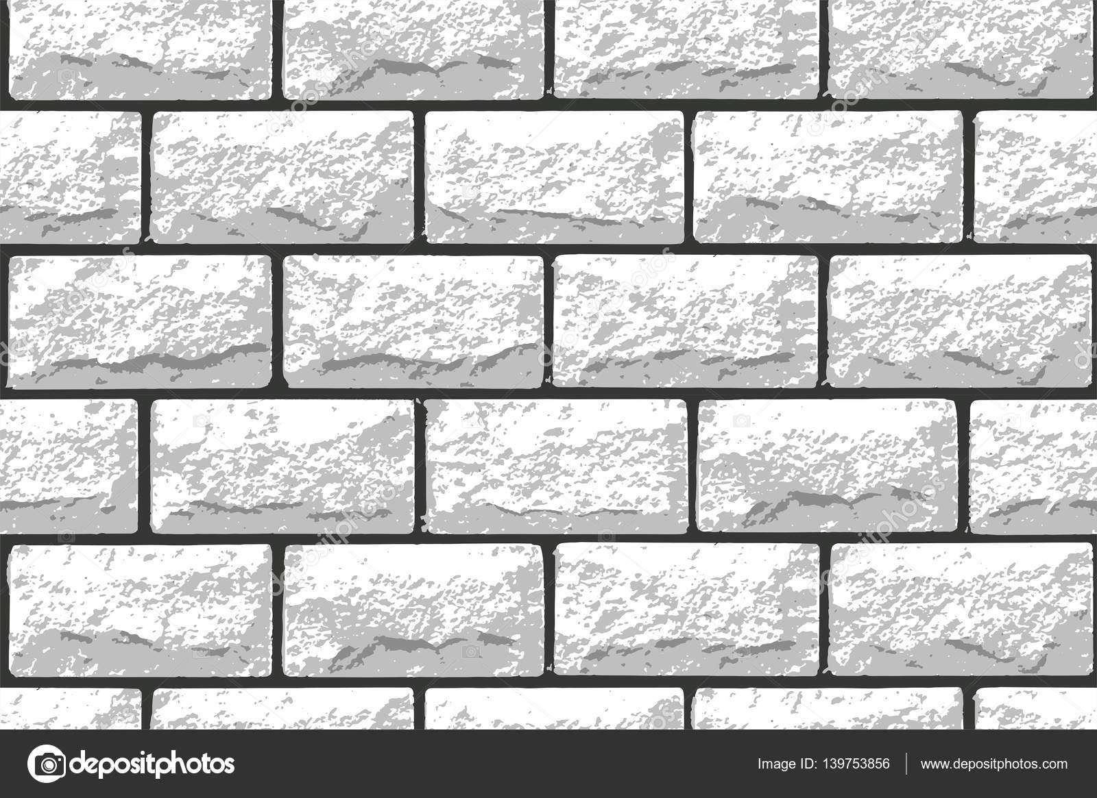 Tekstur vektor yang realistis dari dinding bata putih. Ilustrasi vektor ...