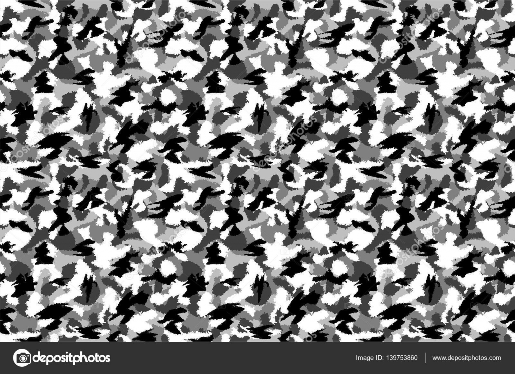 War black and white urban camouflage seamless pattern. Can be used for ...