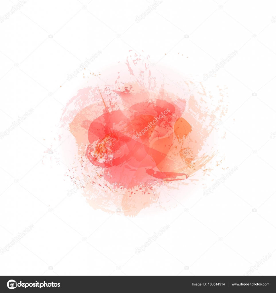 Red and orange watercolor abstract. Hand paint art object isolated on ...