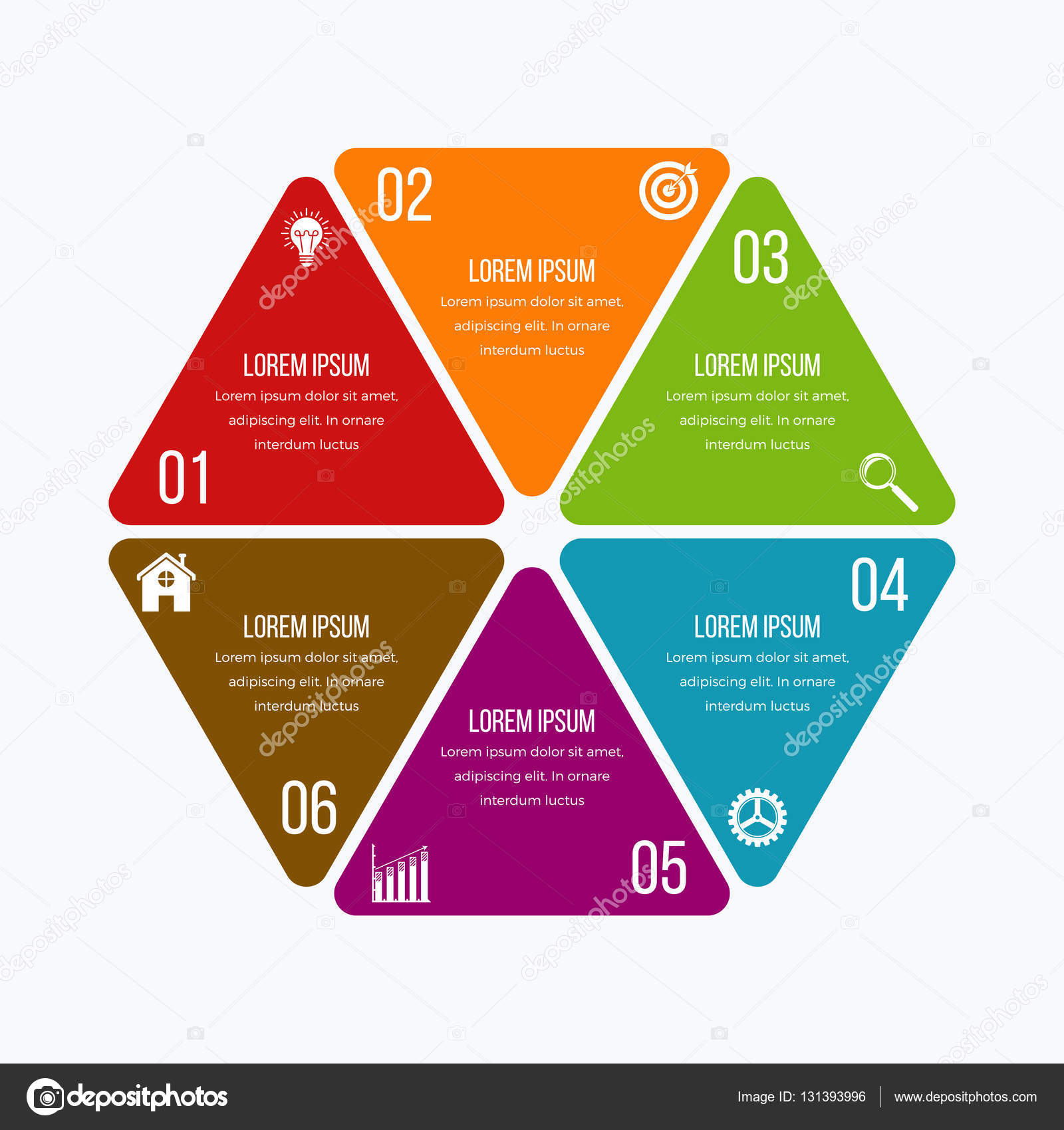 Vector illustration infographics six options Stock Vector Image by ...
