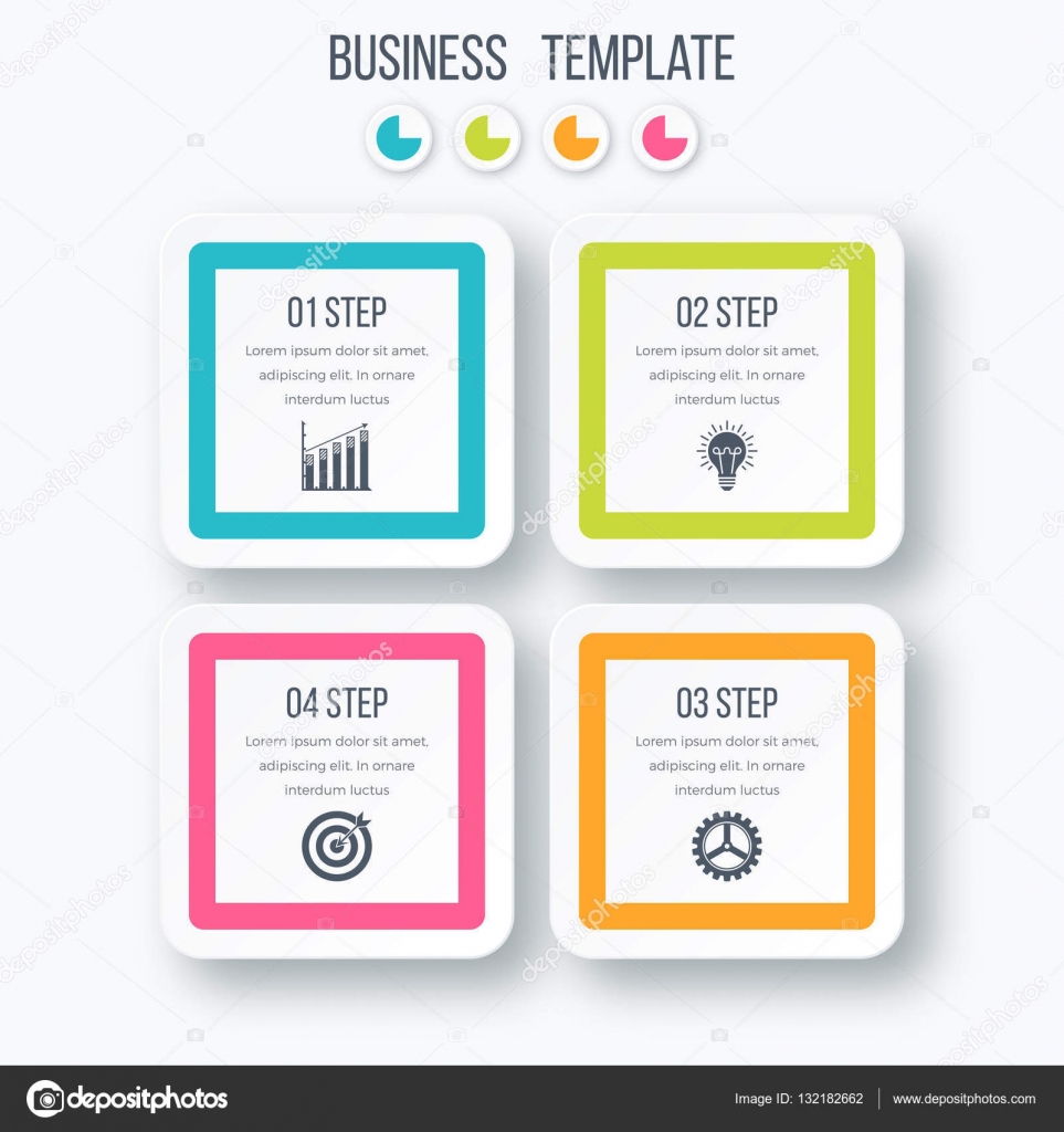Infographics template four options with square Stock Vector Image by ...
