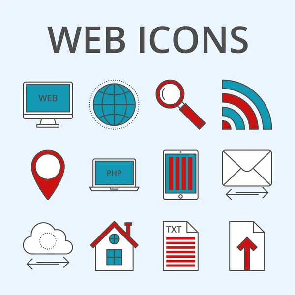 Vector illustration of a set linear icons Stock Vector Image by ...