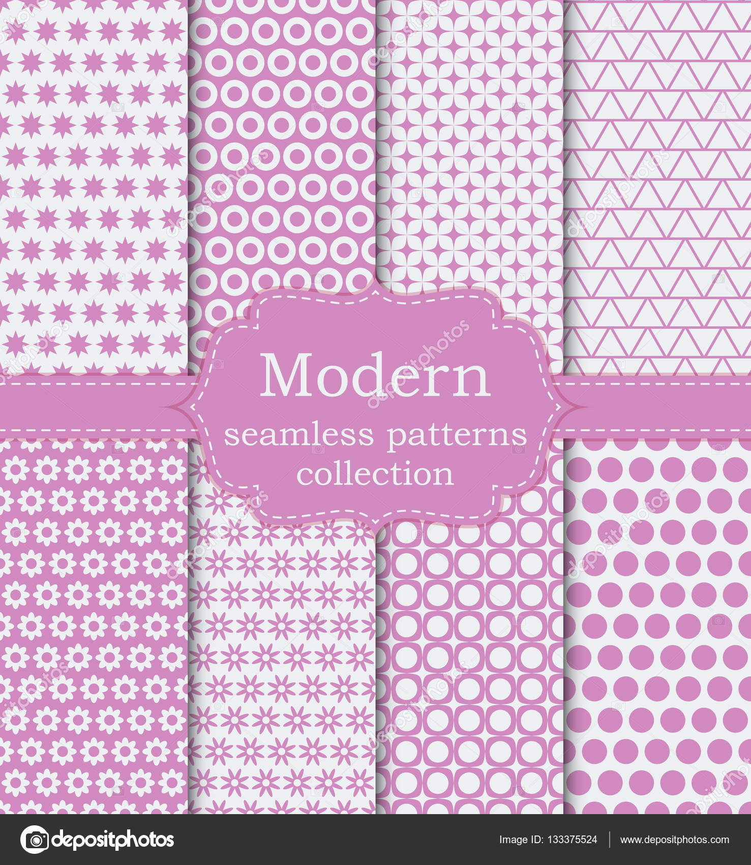 Vector illustration set of seamless patterns Stock Vector by ©Amelisk ...