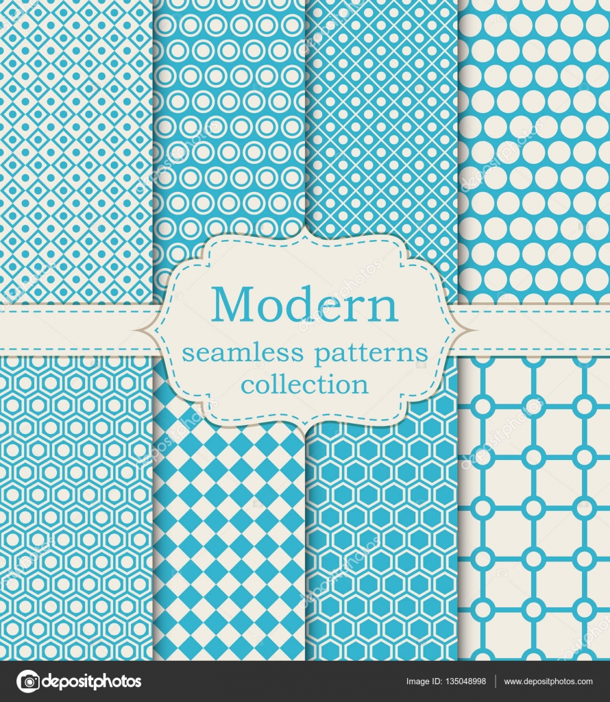 Vector illustration set of seamless patterns Stock Vector Image by ...