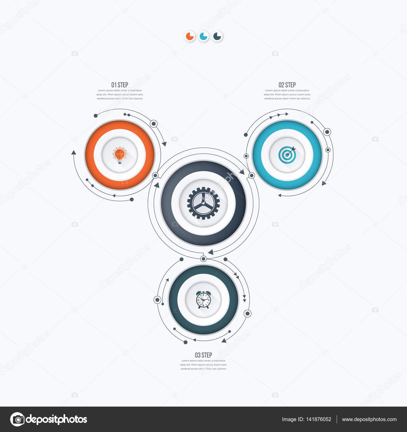Infographics template 3 options with circle Stock Vector Image by ...
