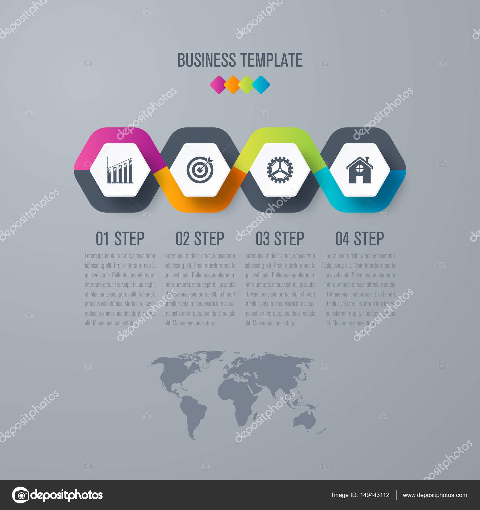 Infographic design template 4 options Stock Vector by ©Amelisk 149443112