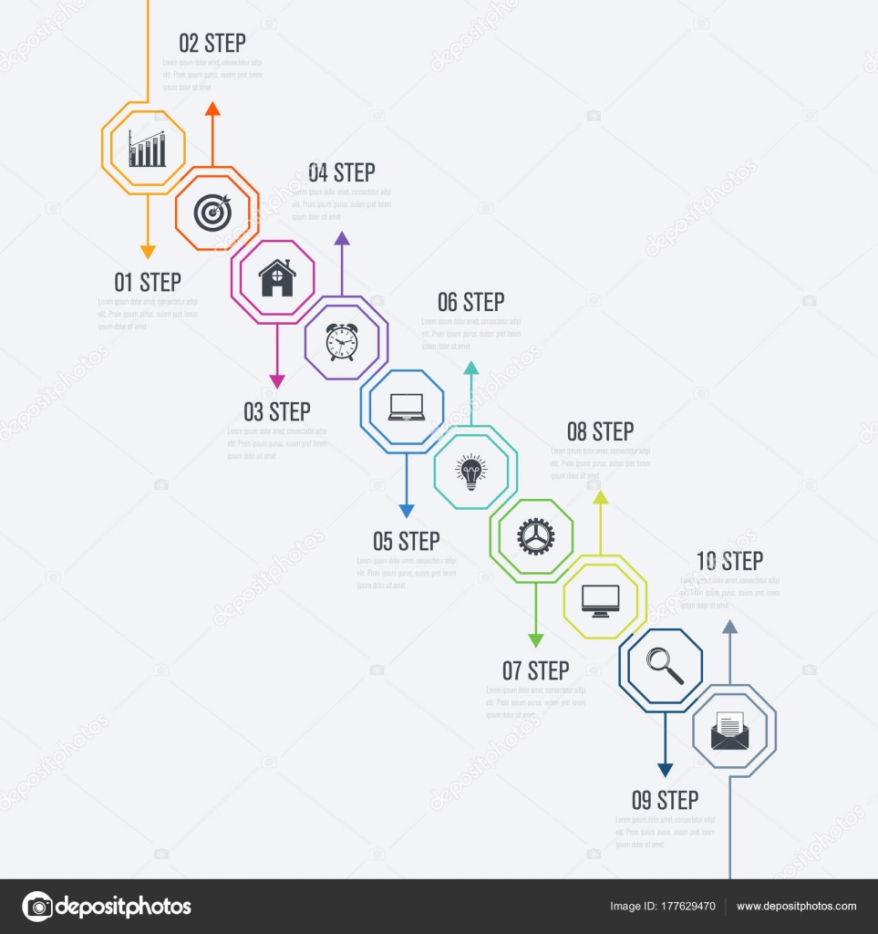 Infographic design template 10 options Stock Vector by ©Amelisk 177629470