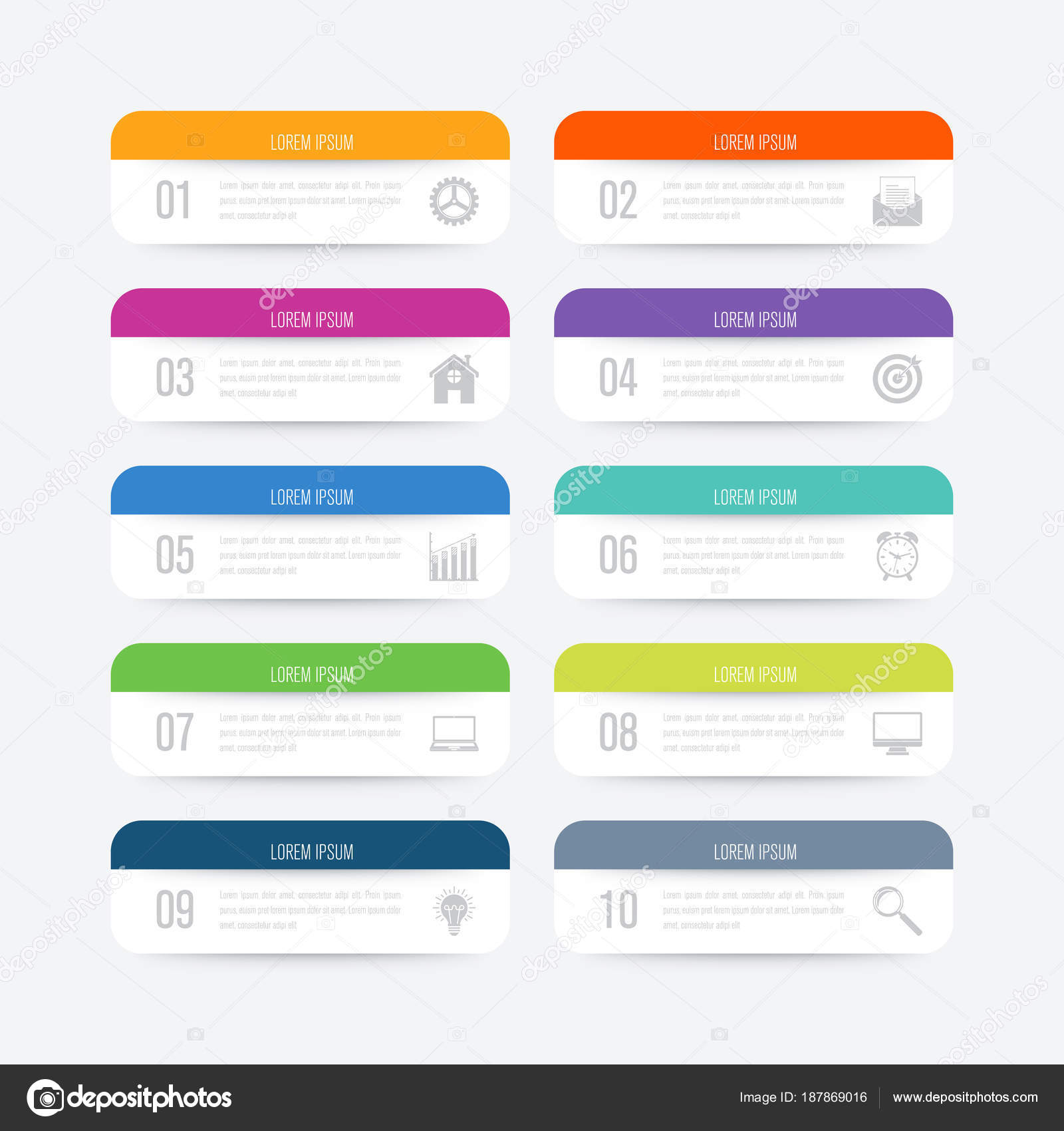 Vector illustration infographics 10 options Stock Vector by ©Amelisk ...