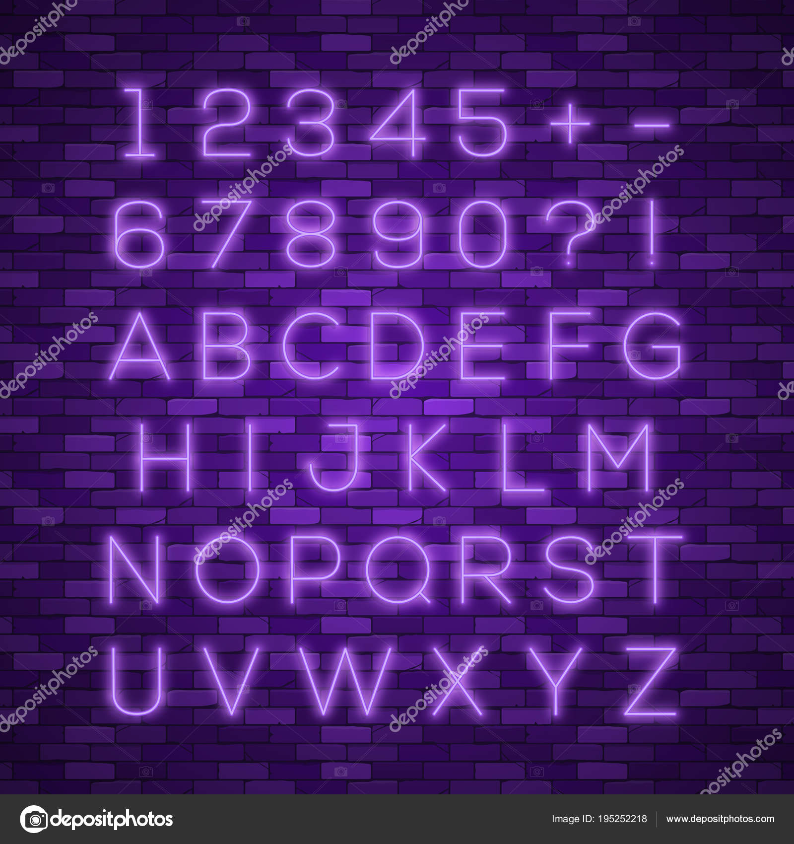 Realistic neon alphabet. Bright neon glowing font Stock Vector by ...