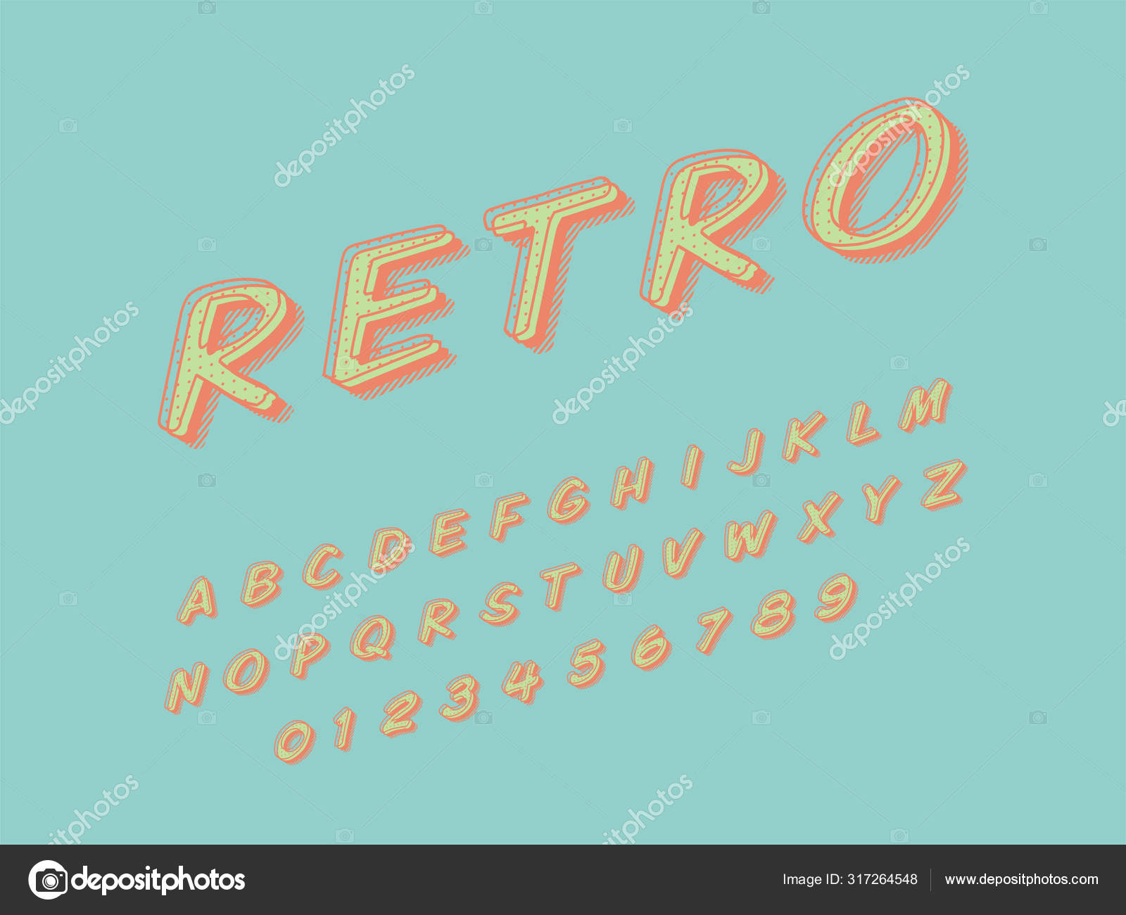 Fuente retro y alfabeto. Stock vector ilustración Vector de stock ...