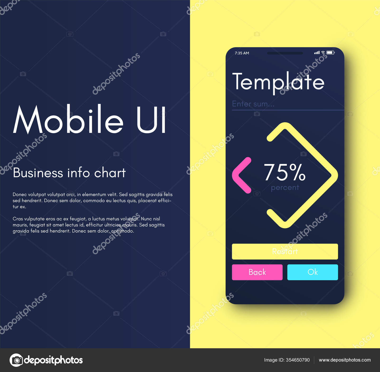Mobile Application Infographic Interface Design Vector Illustration ...