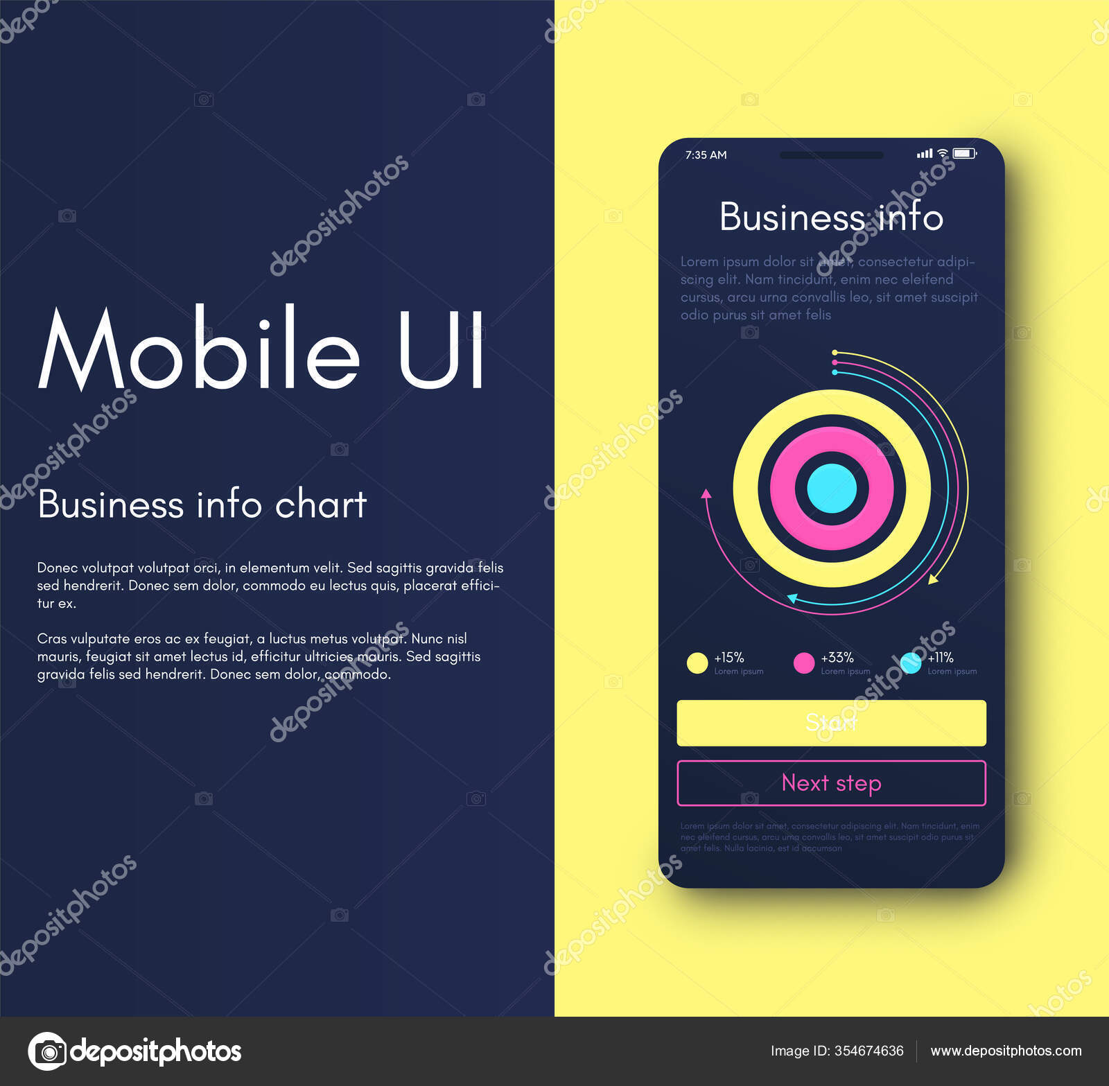 Mobile Application Infographic Interface Design Vector Illustration ...