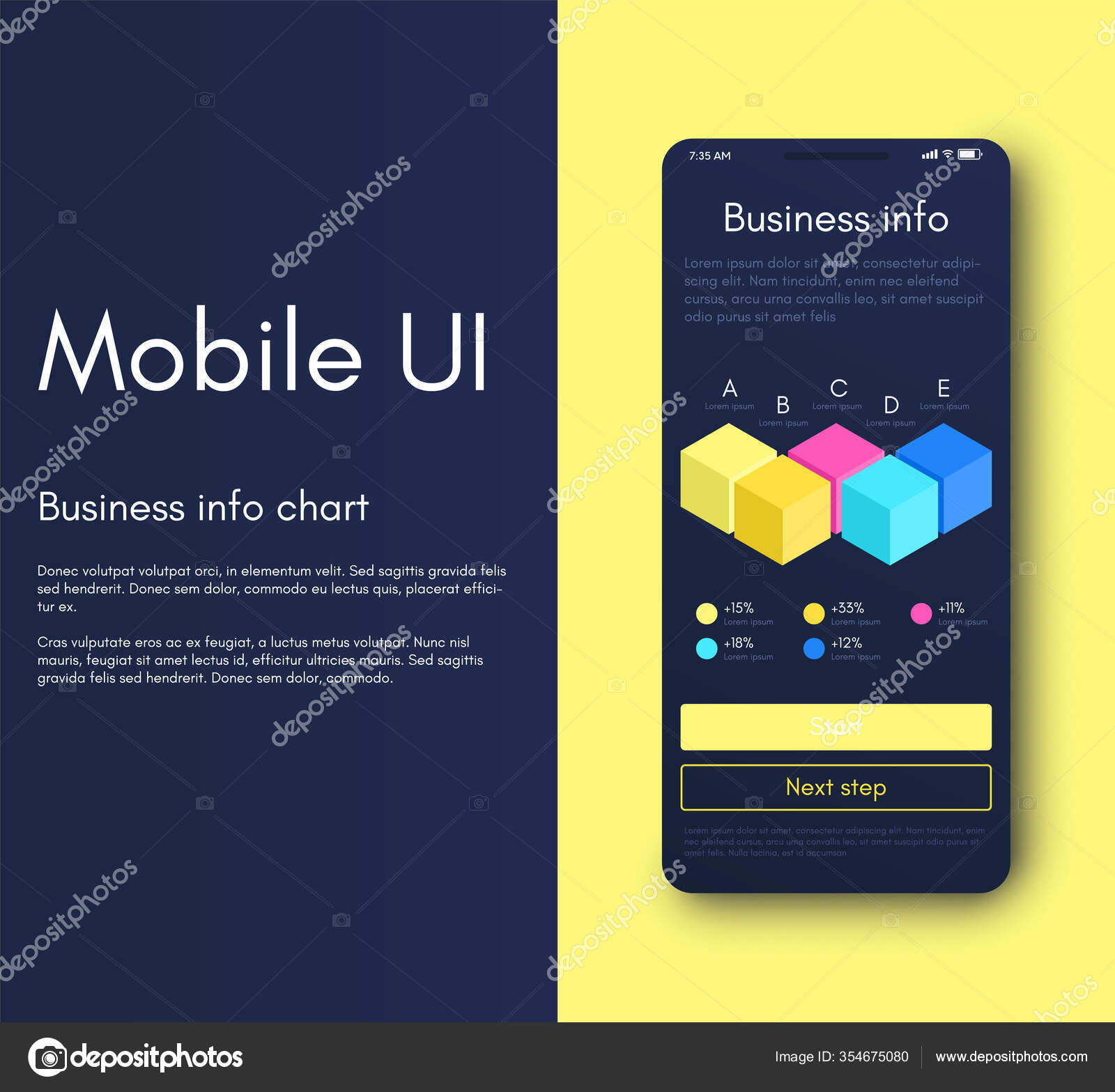 Mobile Application Infographic Interface Design Vector Illustration ...