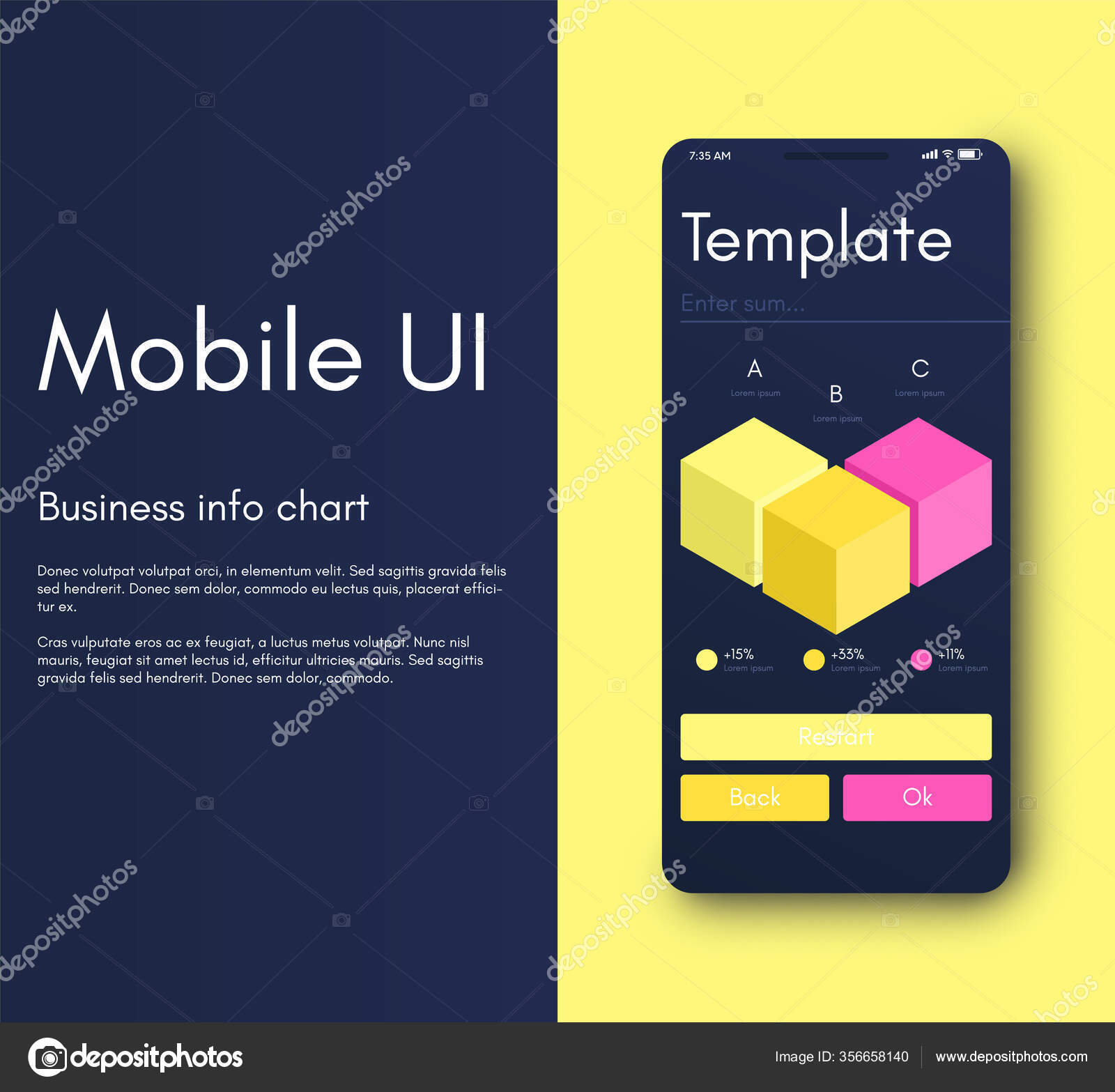 Mobile Application Infographic Interface Design Vector Illustration ...