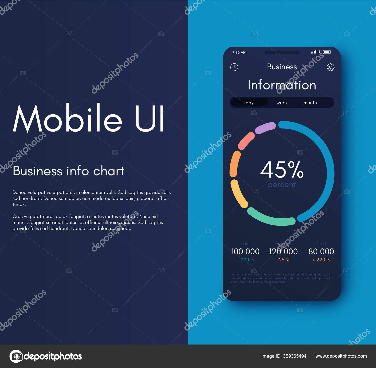 Mobile Application Infographic Interface Design Vector Illustration ...