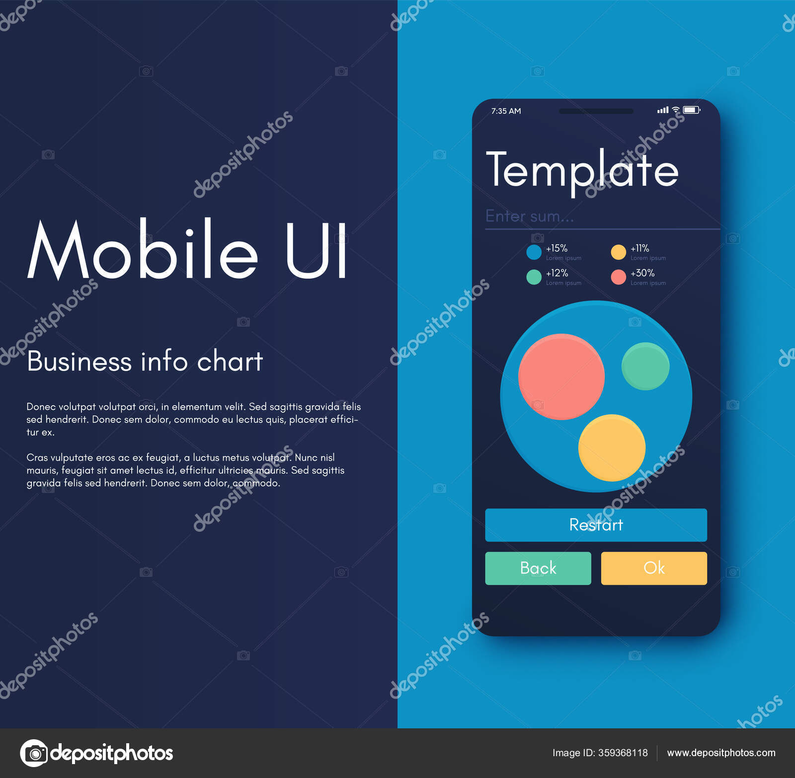 Mobile Application Infographic Interface Design Vector Illustration ...