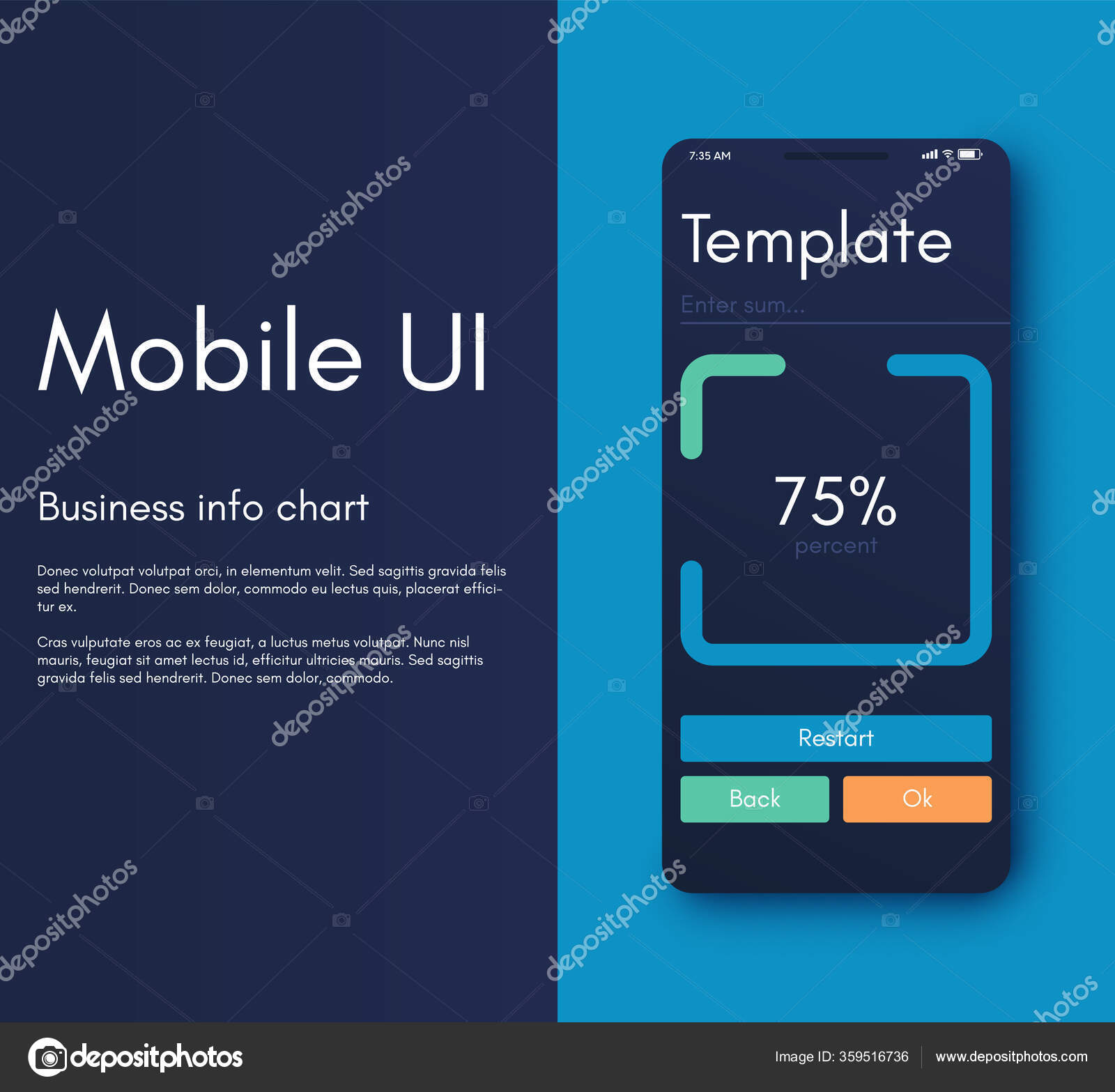 Mobile Application Infographic Interface Design Vector Illustration ...