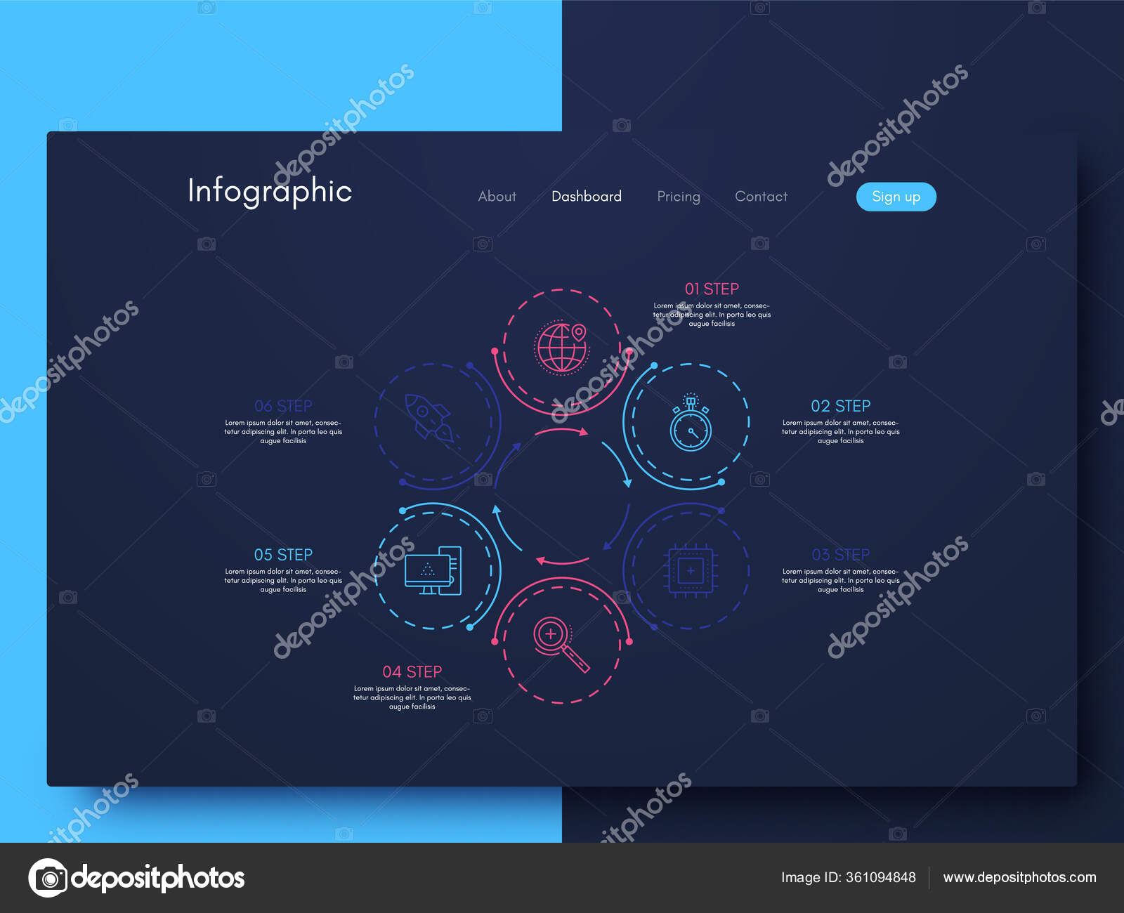 Vector Graphic Infographics Template Creating Mobile Applications ...