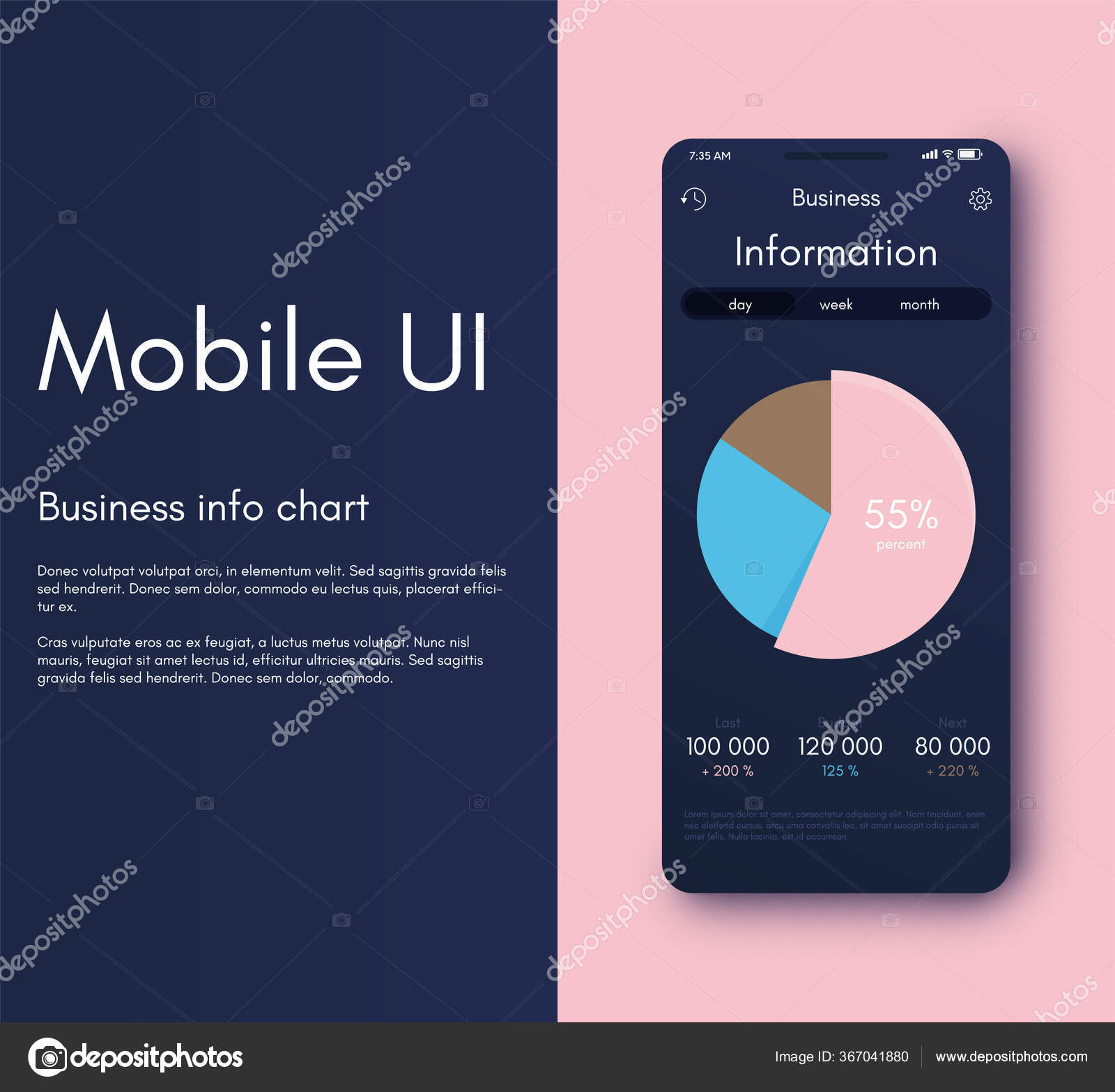 Mobile Application Infographic Interface Design Vector Illustration ...