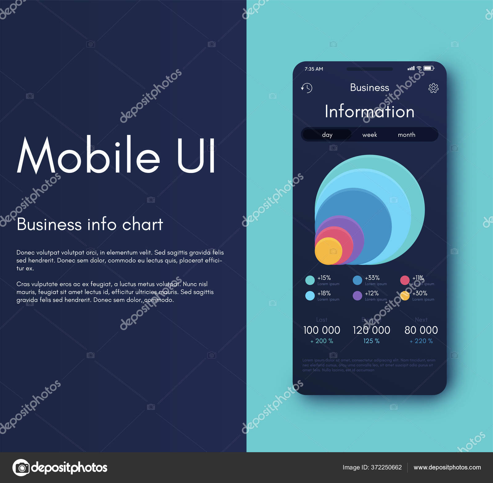 Mobile Application Infographic Interface Design Vector Illustration ...