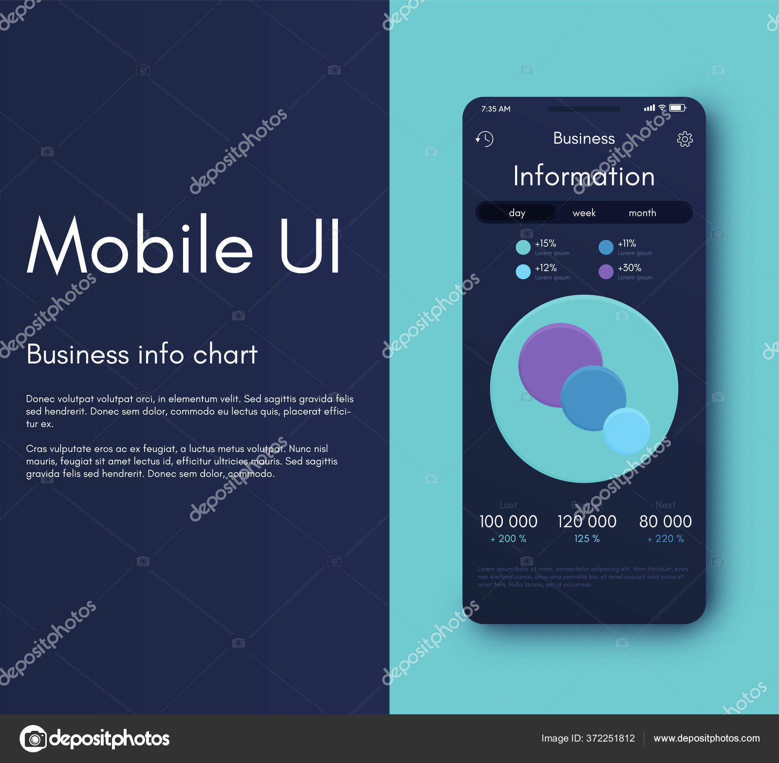 Mobile Application Infographic Interface Design Vector Illustration Infographics Web Mobile ...