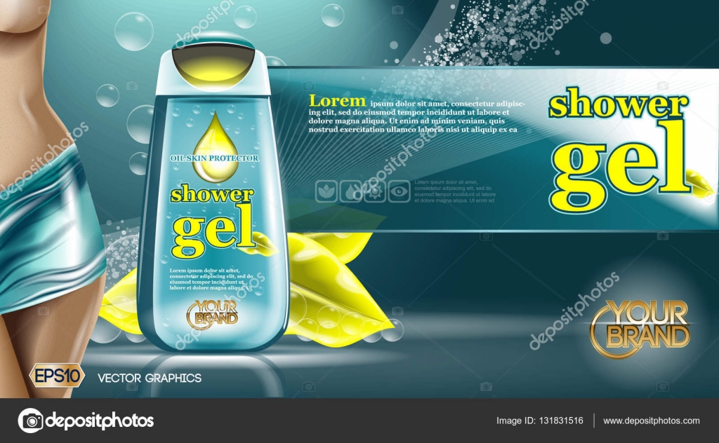 Digital vector aqua and yellow shower gel Stock Vector Image by ...