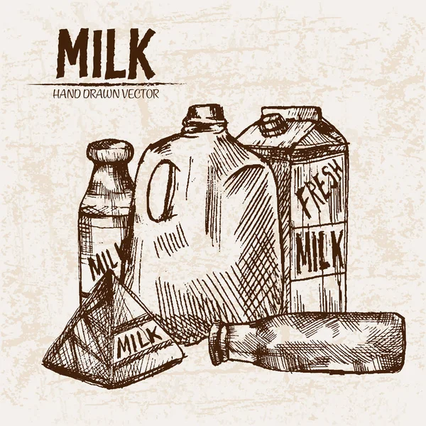 Digital vector detailed line art milk - Stock Image - Everypixel