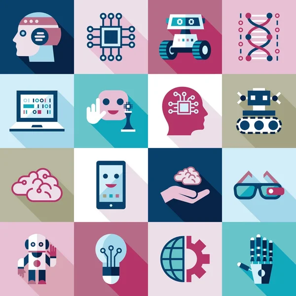 Digital Vector Artificial Intelligence Self Learning Icon Set ...
