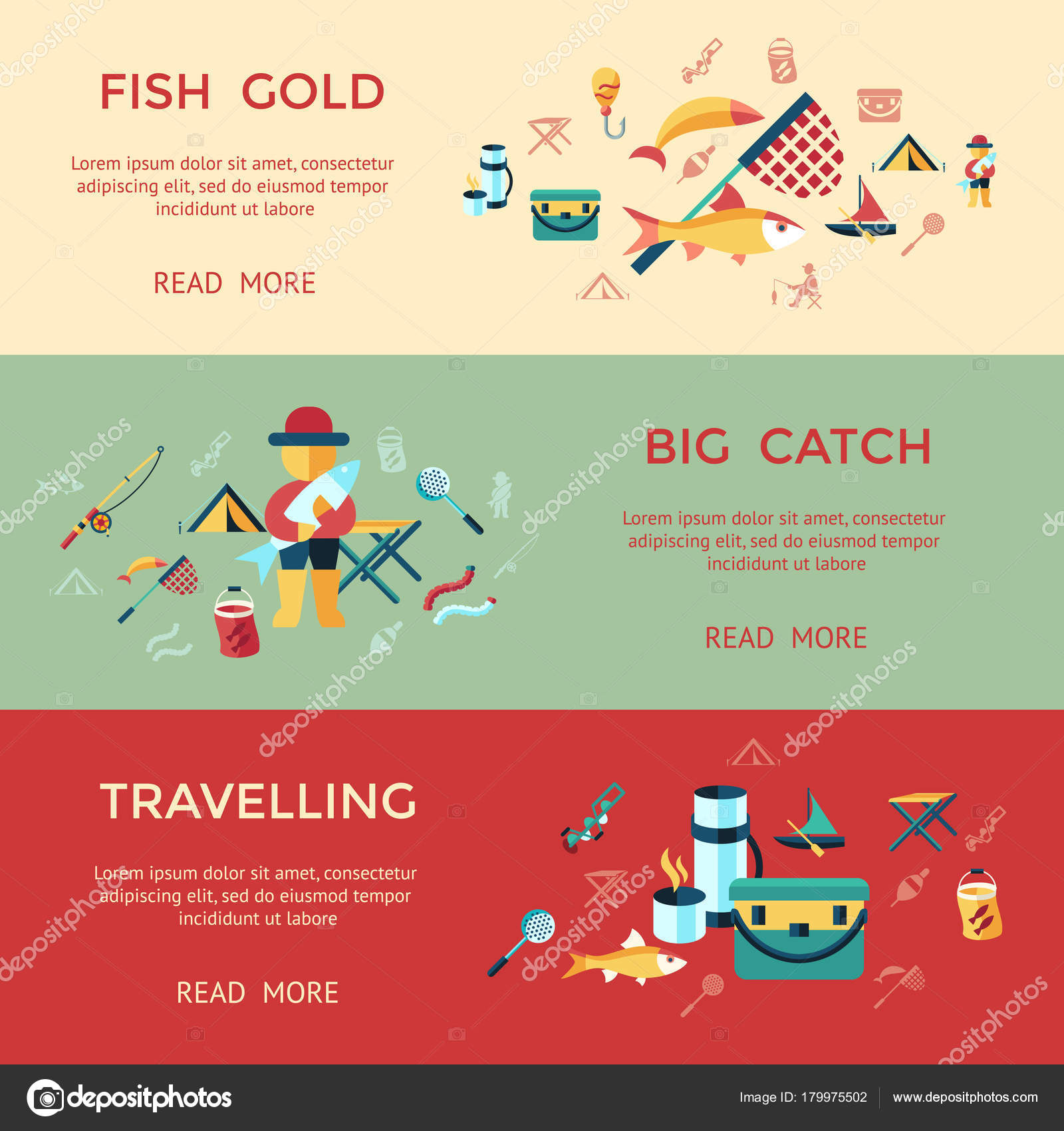 Digital vector fishing activity set collection Stock Vector by ...