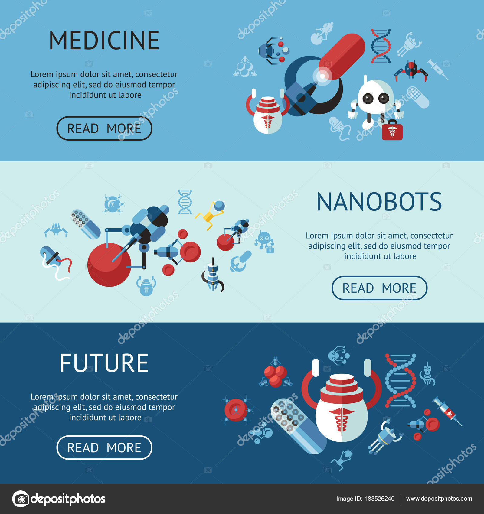 Digital smart medical nano robots concept objects Stock Vector Image by ...