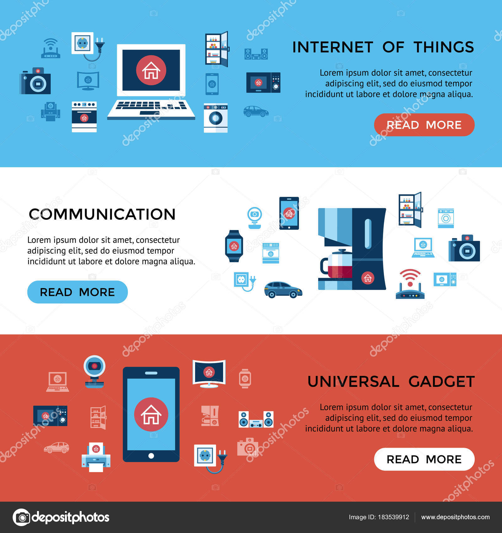 Digital vector red internet of things Stock Vector by ©frimufilms 183539912