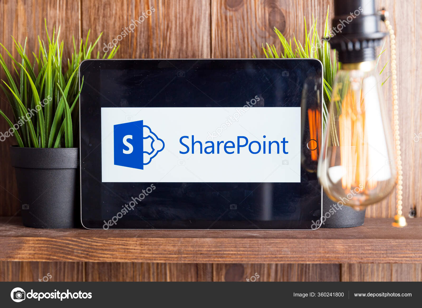 Tula Russia 16.01.20 SharePoint on the tablet computer screen isolated ...