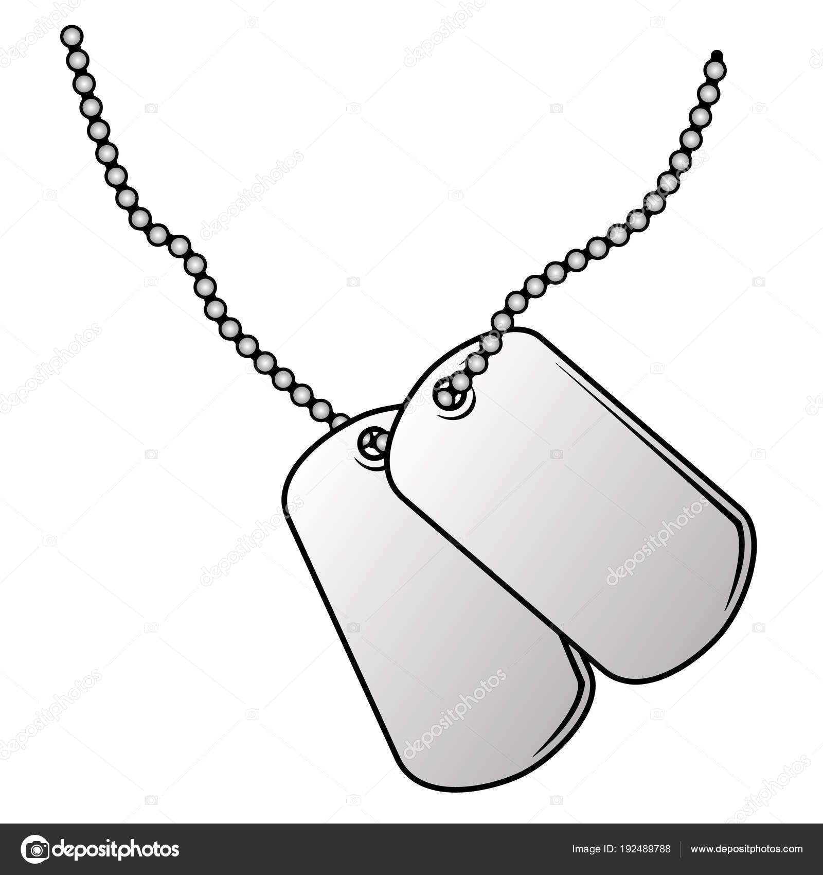 Military Dog Tags Drawing