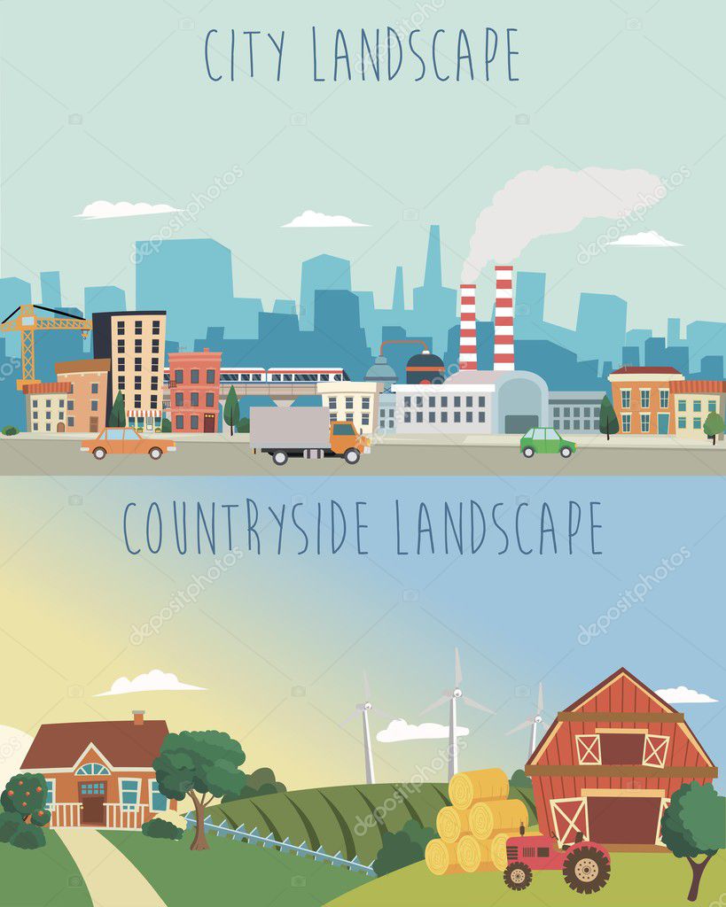Rural And Urban Settlements Clipart Collection Cliparts