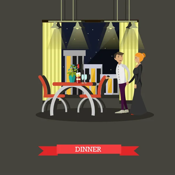 Romantic couple dinner Vector Art Stock Images | Depositphotos
