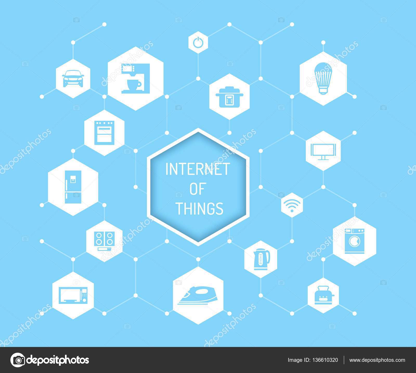 Internet of Things vector concept illustration in flat design Stock ...