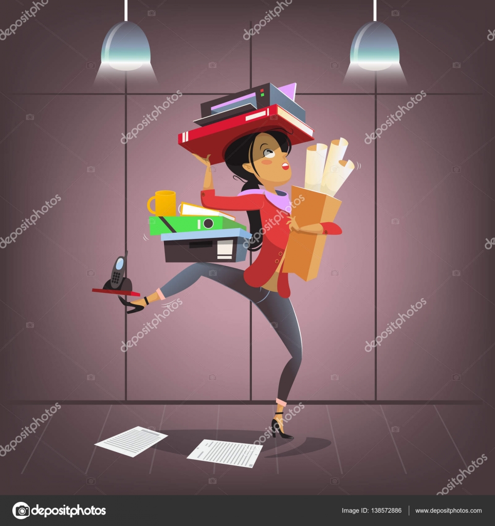 Personaje femenino de negocios vectorial en estilo de dibujos animados ...