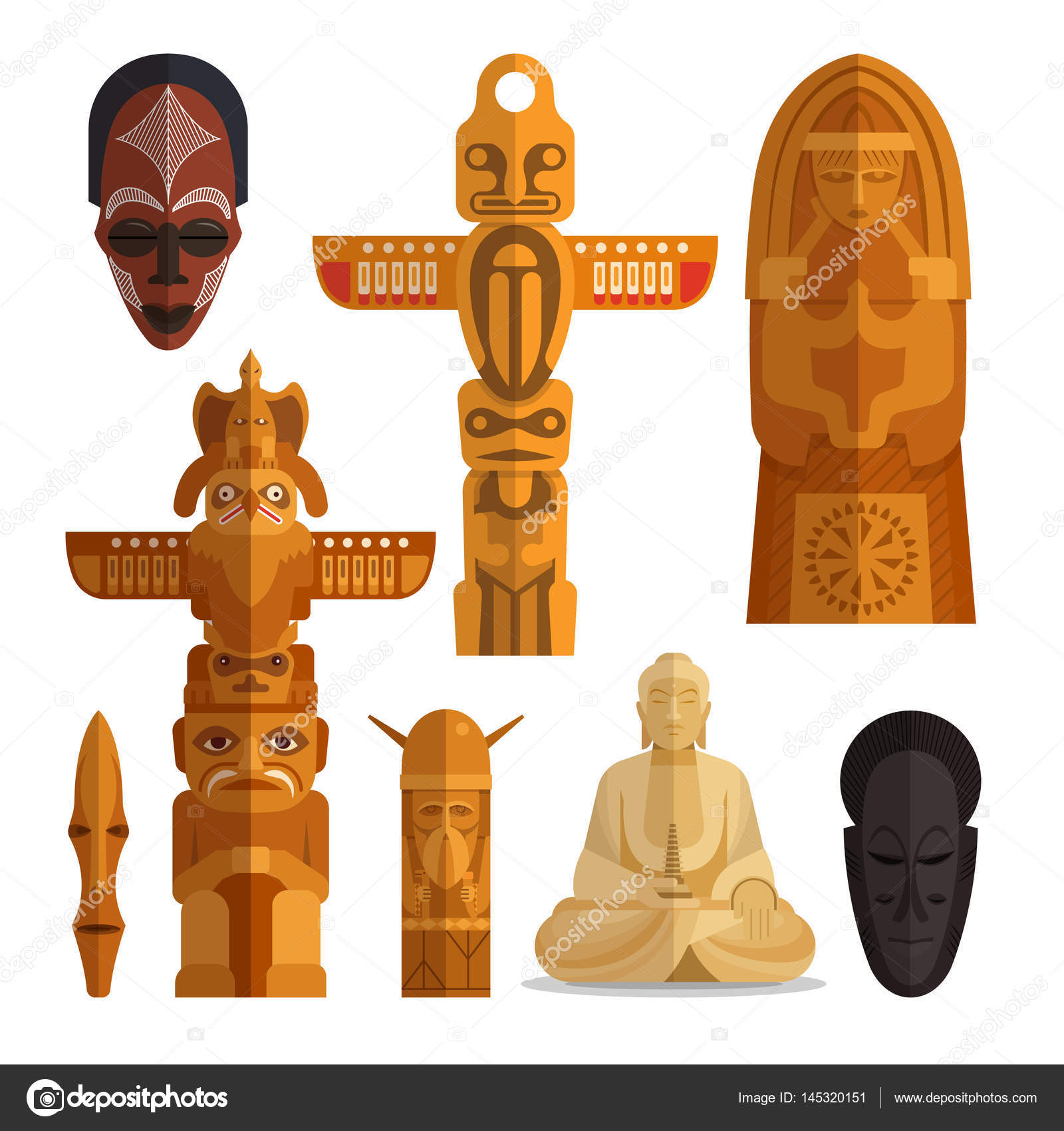 Vector set of Idols flat symbols isolated on white background. Stock ...