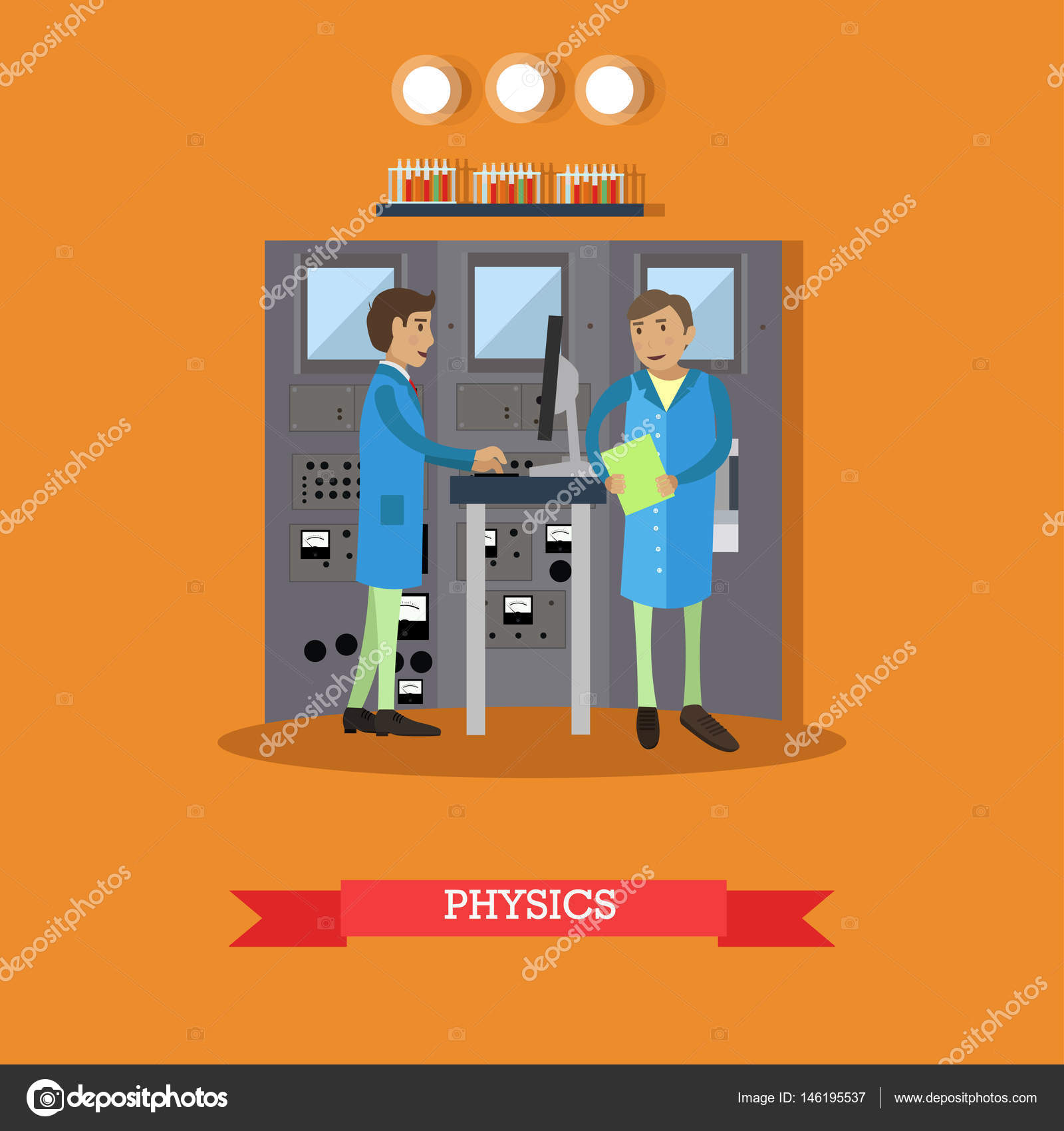 Physics concept vector illustration in flat style Stock Vector Image by ...