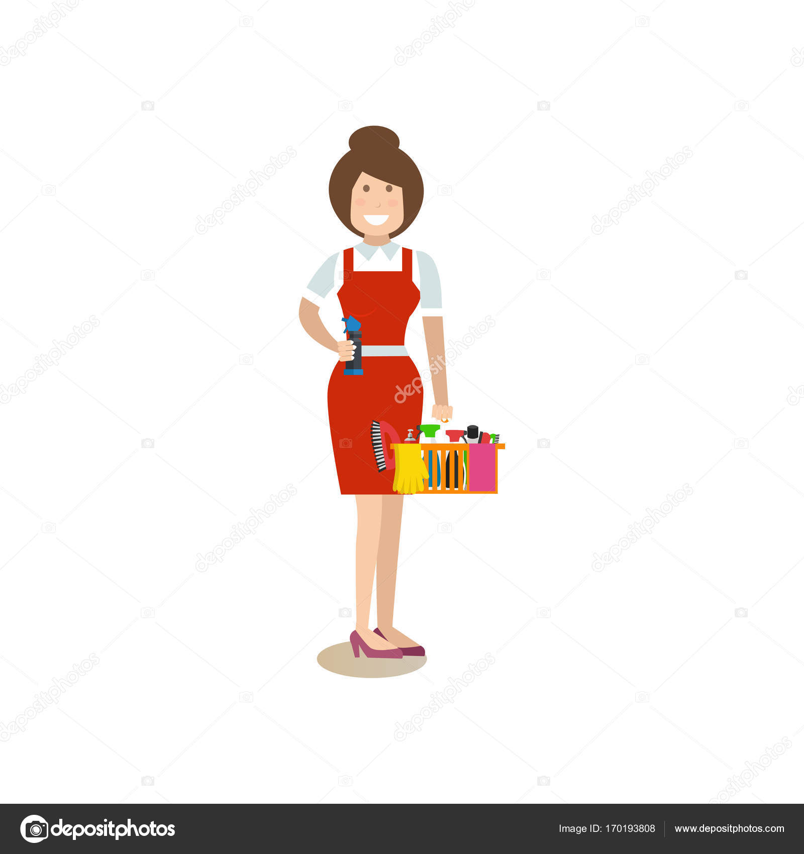 Cleaning people vector illustration in flat style Stock Vector by ...
