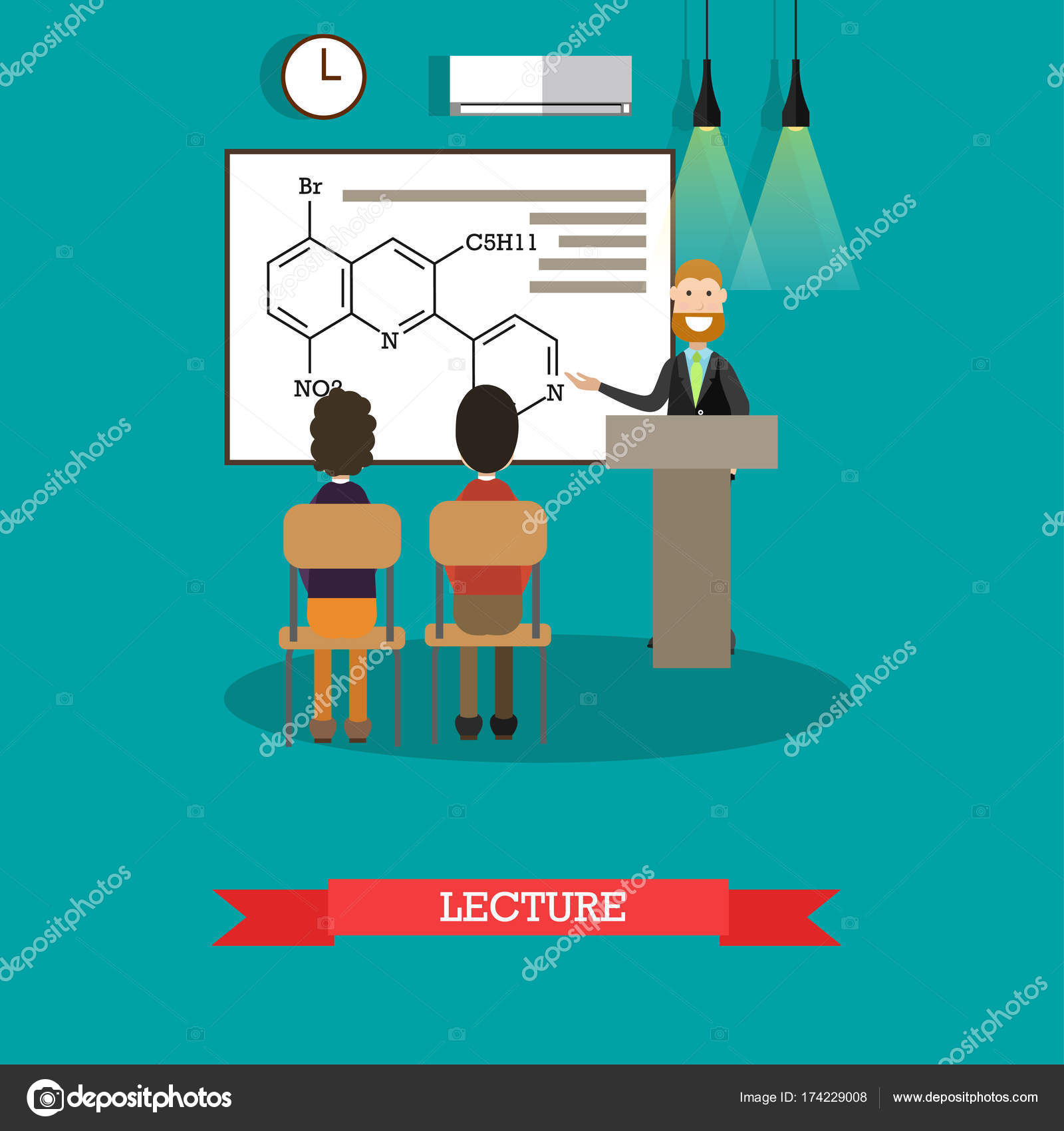 Lecture concept vector illustration in flat style Stock Vector Image by ...