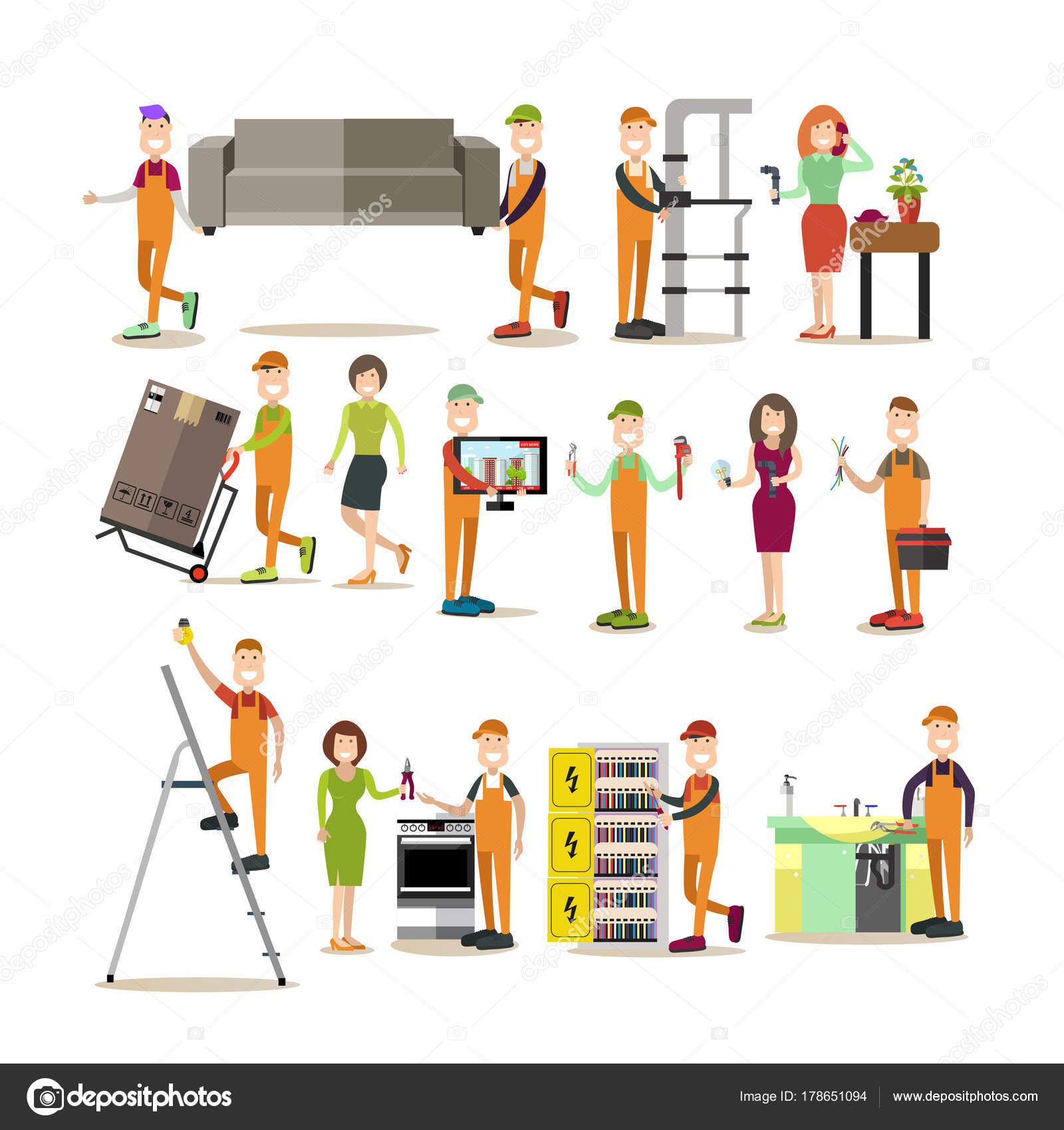Worker people vector flat icon set Stock Vector Image by ©skypistudio ...
