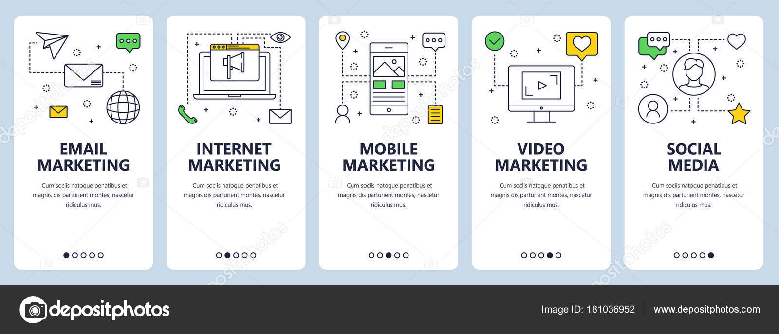 Vector modern thin line marketing concept web banners Stock Vector by ...