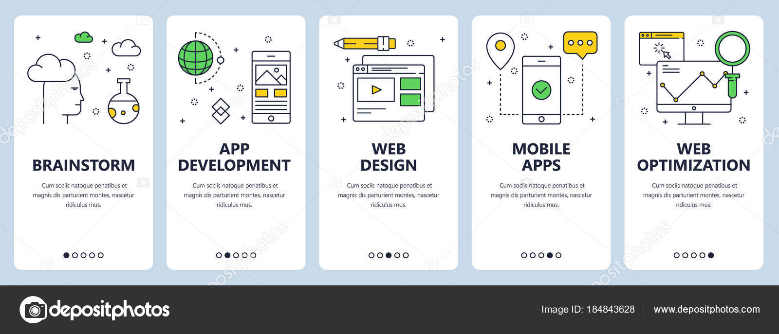 Vector modern thin line web development concept banner set Stock Vector ...