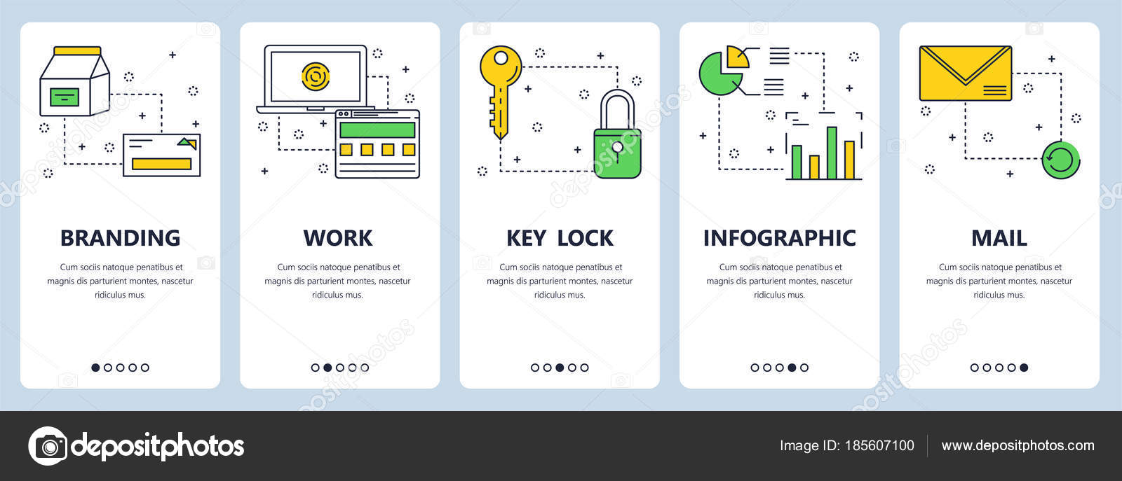 Vector modern thin line branding vertical web banner set Stock Vector ...