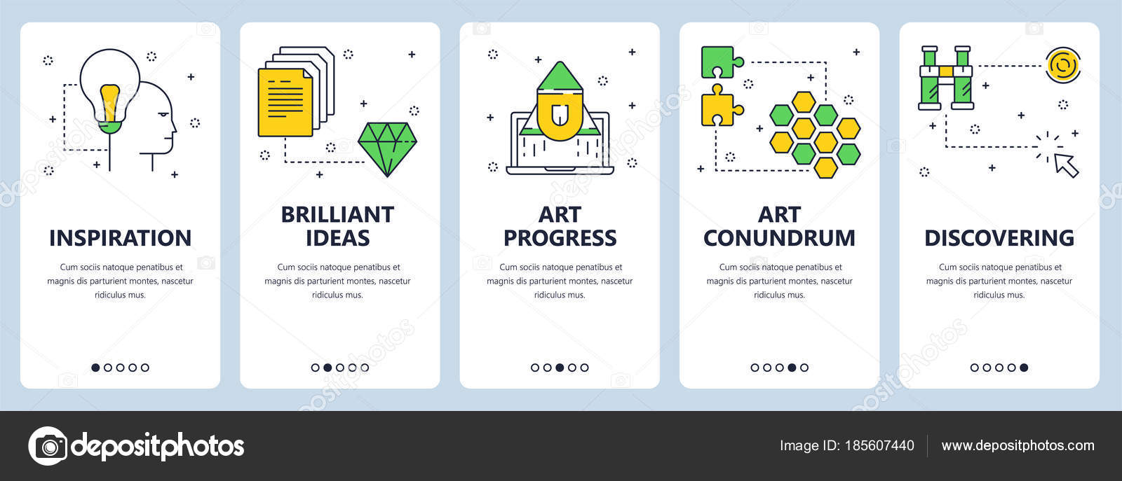 Vector modern thin line inspiration vertical web banner set Stock ...